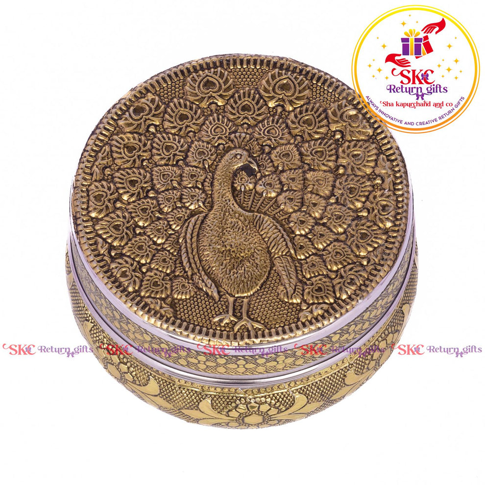 Stainless Steel Embosed Peacock Box – Sha Kapurchand & Co