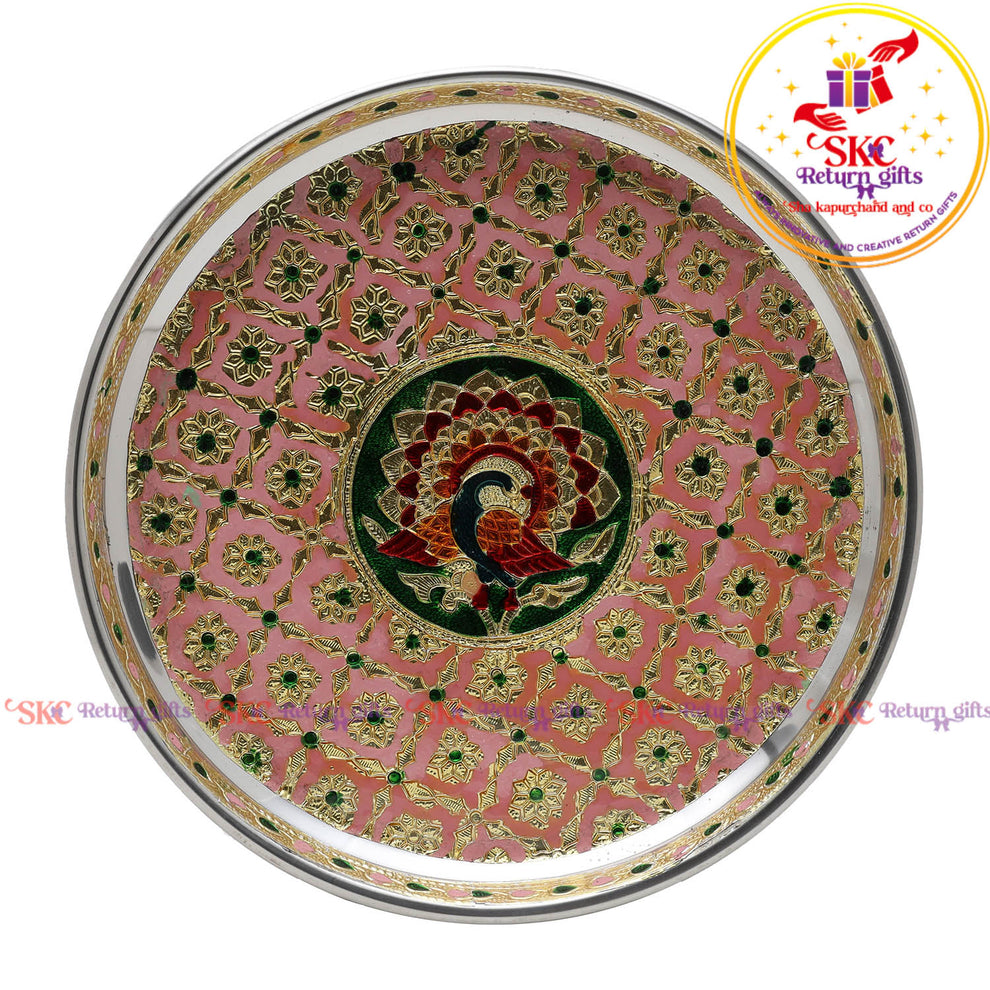 Pastel Color Meenakari Plate 9 – Sha Kapurchand & Co
